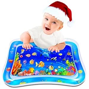 Tummy Time Water Mat Sensory Toys, Gifts for Baby, Baby Activity Center Stimulation 3 to 12 Months Baby Growth, Baby Water Play Mat for Infants and Toddlers
