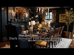 🍂 Ralph Lauren Inspired Dark Colonial Fall Decor Ideas with Classic Black & Brown Charm 🎃 Every Room