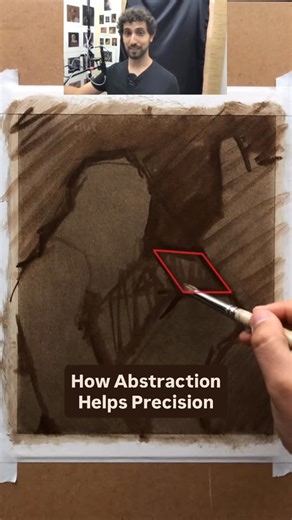 Ken Goshen on Instagram: "In all visual art, learning to see and use abstraction is a precision-enhancing superpower. 💎 It’s the first thing I teach anyone who walks into my classroom. When you learn to conceptualize your field of vision as a flat arrangement of shapes, colors, and edges, you’ll be able to paint and draw anything you can see. 🦸🏽‍♂️"
