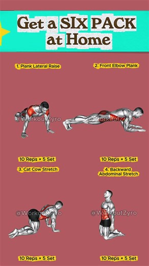 Get a SIX PACK at Home (No Equipment) 🍫#sixpack #absathome #bodyweightworkout #menfitness