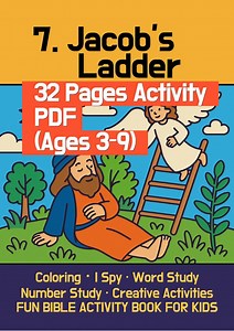 Jacob's Ladder Bible Activity Workbook: Christian Coloring Pages, I Spy, Word & Number Practice and More! (printable PDF) Sunday School - Etsy
