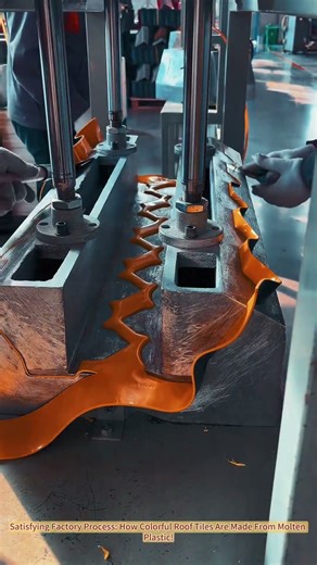 Satisfying Factory Process: How Colorful Roof Tiles Are Made From Molten Plastic!