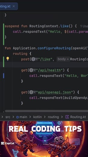 Ktor Best Practice: Semantic Emoji Routing #coding #kotlin #kotlinmultiplatform #ktor