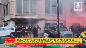 DES AFFRONTEMENTS ÉCLATENT ENTRE LA POLICE ET DES LYCÉENS, LORS DU BLOCUS DU LYCÉE HÉLÈNE-BOUCHER À PARIS ❗️ 🇫🇷 Dans les rues adjacentes, plusieurs jeunes sont alignés par la BRAV dans un chantier sous les yeux des ouvriers, à Paris, en cette journée d’action “Bloquons tout” du 10 septembre 2025 #10septembre #BloquonsTout | Afrique Média Digital