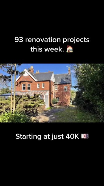 This week's renovation projects list is now available to view. Over 93 renovation projects including modernisation projects, below market value properties, and properties up for auction. These renovation opportunities include all price points and are arranged geographically to enable you to easily find properties in certain locations - starting this week at £40K (guide price). LINK IN BIO to view the full list immediately. #renovationprojectsuk #property #propertydevelopent #propertydevelopments