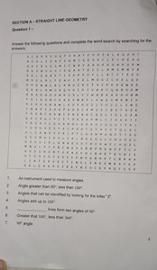 SECTION A-STRAIGHT LINE GEOMETRYQuestion 1-Answer the followi... | Filo