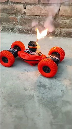 monster stunt car vs fireworks experiment #experiment #fireworks