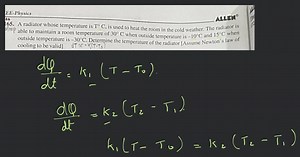 EE-PhysicsALLEM ∘165. A radiator whose temperature is T∘C, is... | Filo