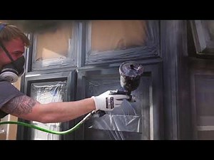 HPS LTD Spray painting a PVC window RAL 7016 Anthracite Grey