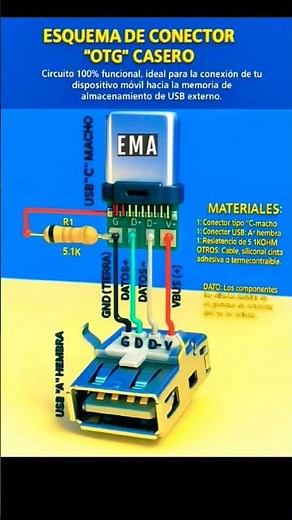 OTG Cable DIY SchematicThis 100% functional circuit allows mobile devices to connect to external USB