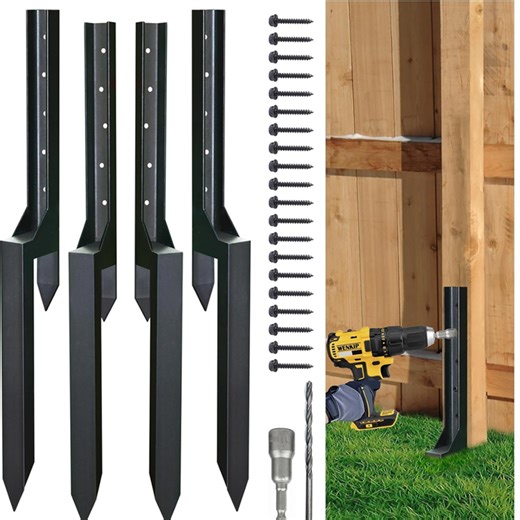 Custom 4*4 Post Metal Wood Fence Post Support Easy Repair Kit Menards Plate Products