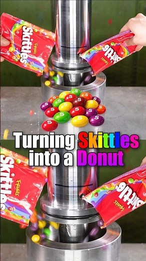 Turning Skittles Into a Donut 🍩🌈💥