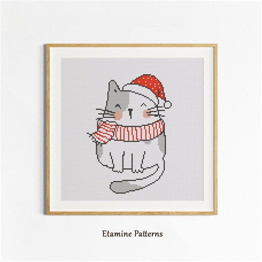 Christmas Cat Cross Stitch Pattern PDF - Etsy
