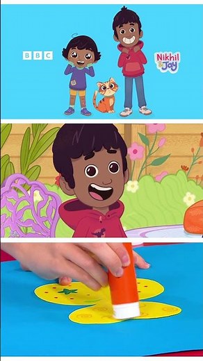 DIY Butterfly craft with Nikhil and Jay | CBeebies #shorts