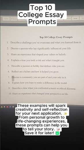 Top 10 College Essay Prompts