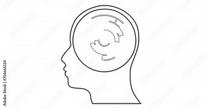 Human head silhouette with maze inside. Mind complexity psychology concept. Memory and solution, searching and thinking.
