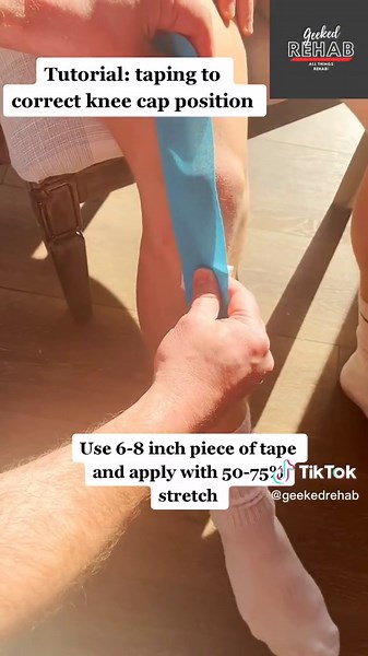 Easy taping technique for knee pain! Patellar tracking fix 👀🔥 #kttape #kneepain #squats #lunges #workout