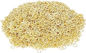 Chainmail Ring - Chain Maille Jump Ring - Open Aluminum Color Jump Ring Chain Mail Kit for Armor Scale Maille Necklace Jewelry Making Gold Tone 16 Gauge 8mm 2500 PCs by Mandala Crafts