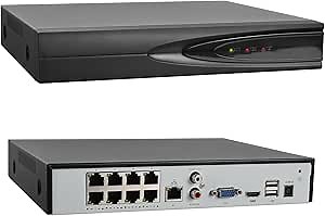 VIKYLIN 4K 8-Channel PoE Network Video Recorder NVR, Embedded Plug & Play,PG108H-8P