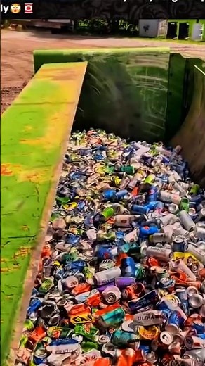 Cans Crushed in Seconds! Industrial Recycling Power #recyclingmachine #crushing #ecotech