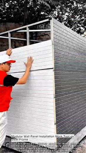 Modular Wall Panel Installation Work Tool on Steel Frame #worktool