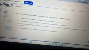 Which key principle of learning is demonstrated by John B. Wats... | Filo
