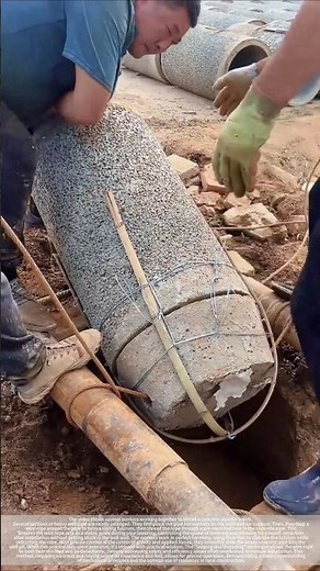 Installation process of water well cement pipe without crane