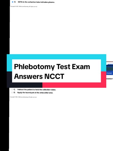 Phlebotomy Test Exam Answers NCCT #phlebotomystudent #phlebotomist #phlebotomyexam #phlebotomystruggles #phlebotomy ncct phlebotomy exam questions nha phlebotomy exam 2026 questions answers to phlebotomy certification exam cpt phlebotomy exam cheat sheet