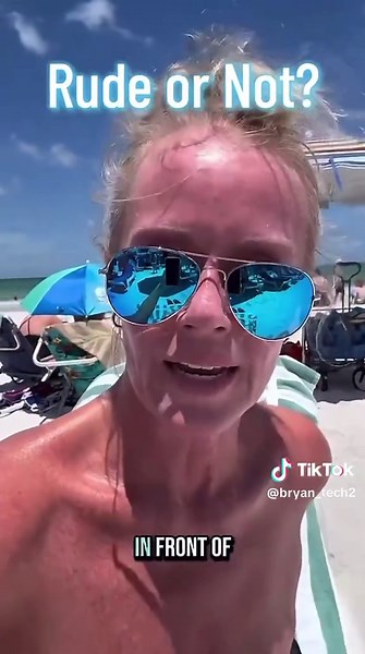 Karen in Clearwater, Florida, is upset that she got to the beach early, set up with an unobstructed view of the water, and then people came later and sat in front of her. If she wanted to keep an unobstructed view then she should’ve sat closer to the water. That’s beach 101. 🇺🇸