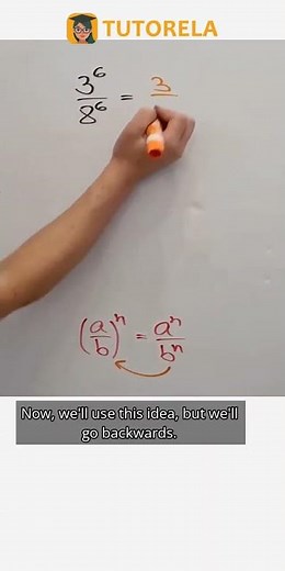 Simplifying Fractions with Exponents: 3^6/8^6 Explained #Math #ExponentsRules #PowersOfAFraction