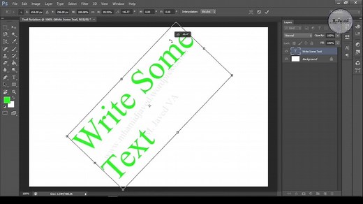 How to freely move and rotate text in photoshop.