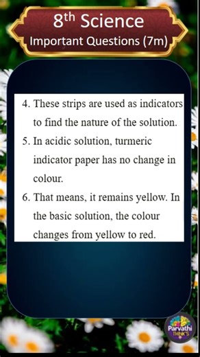 🎯 8th Science – Very Important 7 Mark Questions | Half Yearly Exam 2025 #parvathithinks