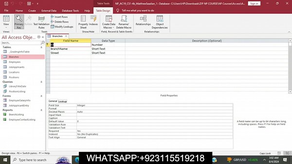 Access 2019 Modules 1-4 SAM Capstone Project 1b | NP_AC19_CS1-4b |Module 1-4 SAM Capstone Project 1b