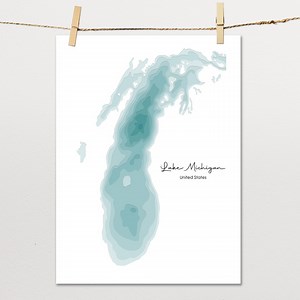 Digital File: Lake Michigan, Custom Map, Lake Depth Map Chart, Contour Map, Lake Map, Wall Art, House Decor, Cabin House, Fishing Outdoor - Etsy Canada