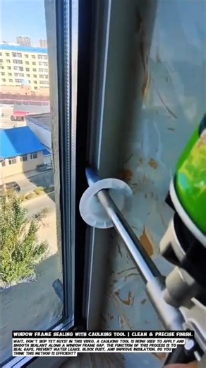 TITLE:Window Frame Sealing with Caulking Tool | Clean & Precise Finish