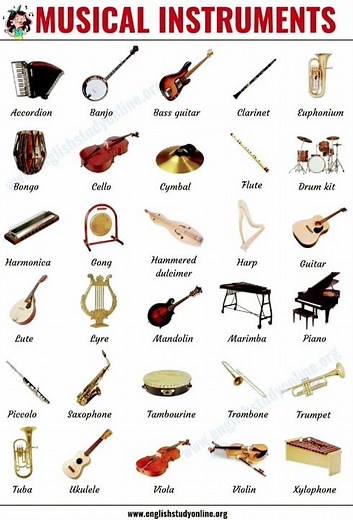 Musical Instruments Names/List of Musical instruments Names/#ytshorts /#shorts/#new /#musical