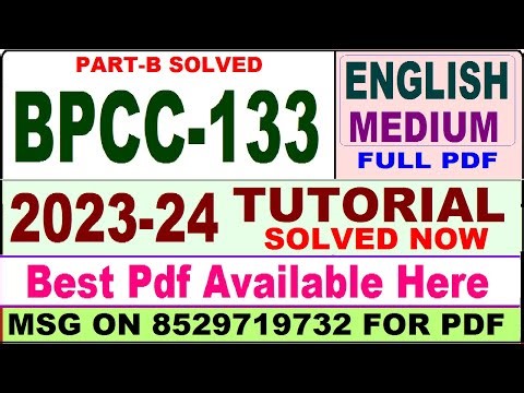 bpcc 133 tutorial solved 2023-24 in english / bpcc 133 part b solved 2024 / bpcc 133 tutorial