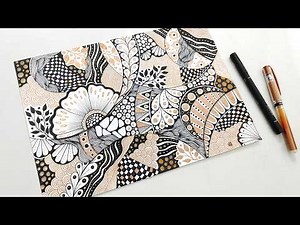 Creative Two-Color Zentangle Art | Beautiful & Easy Pattern Drawing