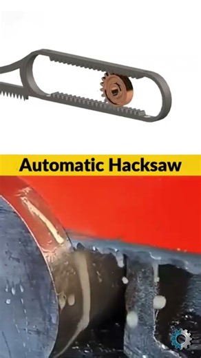 How an Automatic Hacksaw Works! ⚙️ (Animation vs. Real) #shorts
