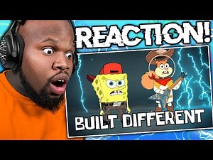 SPONGEBOB FLOWING! | BUILT DIFFERENT Feat. Sandy Cheeks (Rap Music Video) [REACTION]