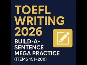 TOEFL Writing 2026: Build-a-Sentence Mega Practice (Items 151–200) | Advanced TOEFL Grammar Training
