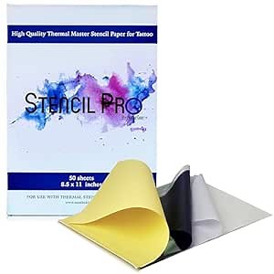 Numbskin Tattoo Transfer Paper, 50 Sheets A4 Size Thermal Tattoo Stencil Paper for Tattooing - Premium 4 Layers Stencil Pro