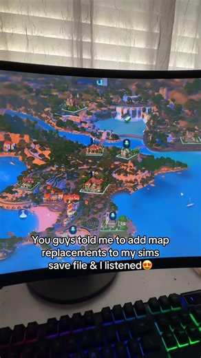 You guys told me to add map replacements to my sims save file & I listened😍 #sims4 #sims4mods