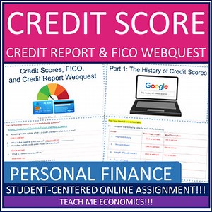 Credit Score Report FICO Economic Financial Literacy Economics Webquest (2025)