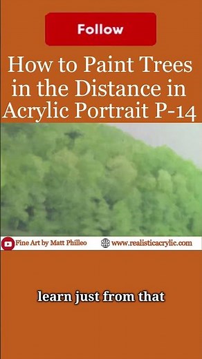 How to Paint Trees in the Distance in Your Acrylic Portrait Part 14