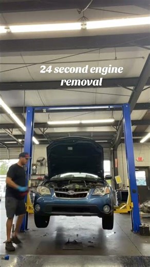 24 second Subaru engine removal Timelapse #subaru #subie #charleston #lowcountry #mechanic