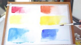 Ultramarine Blue Color Paint Swatch Test on Paper Stock Footage - Video of cobalt, white: 232979184