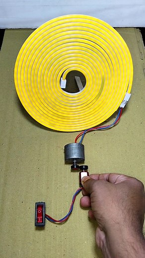 44K views · 97 reactions | Neon Strip Light Powering With A Dynamo Motor #dcmotor #dcmotorproject #diyprojects #scienceproject #reels #tech | Creative Things | Facebook