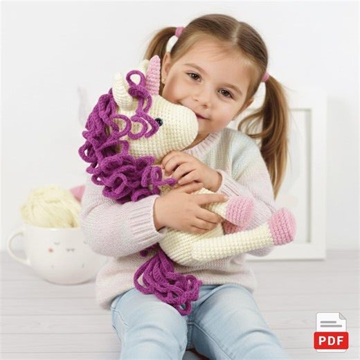 Crochet Unicorn Amigurumi Pattern: Sitting Plushie, Nursery Decor (PDF Digital Download, US Terms - Etsy