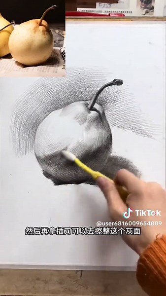 Exquisite Graphite Drawing of a Pear